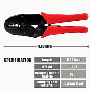 TLS.eagle BNC RG58 Plug Crimp Connector and Striping Crimp Tool for RG58/RG59/RG6 10 Pack Red