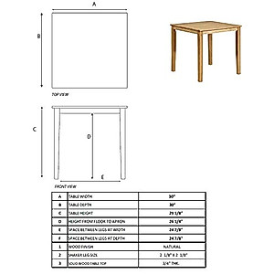 Kings Brand Furniture - Kurmer Square Solid Wood Dining Room Kitchen Table, Cappuccino