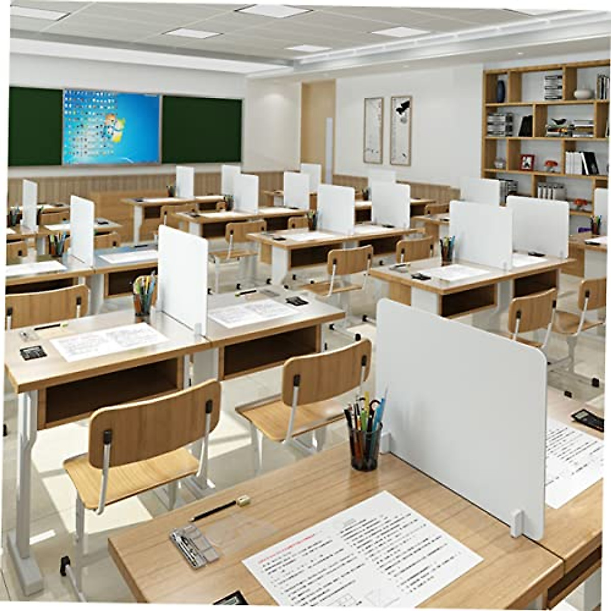 FOYTOKI Partition Tri Fold Poster Boards Privacy Boards for Student Desks Privacy Panel Desk Privacy Board Table Divider Panels Deskpad Acrylic Table Furniture Office White Protection