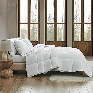 UGG 23742 Aimee Full-Queen Basic Comforter Hypoallergenic Lofty Fill Quilted Blanket Machine Washable 90 x 92-inch Box Stitched Down Alternative Comforters, Full/Queen, Bright White