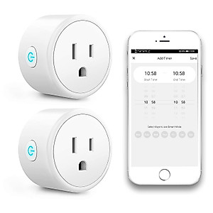 FrankEver Smart Plug, Smart outlets, No Hub Required, Wi-Fi Smart Mini Socket Outlet Compatible, Compatible with Alexa, Google Home and IFTTT 2 Pack