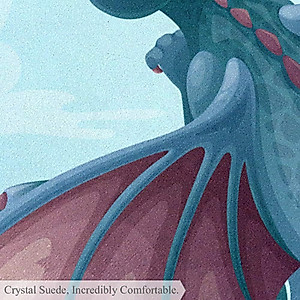 Rug Flying Dragon Blue Sky Round Play Mat Crawling Mat Floor Playmats Washable Game Blanket Tummy Time Play Mat 39.4x39.4 inches