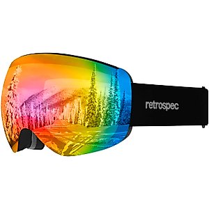 Retrospec Traverse Plus Ski Goggles for Men and Women UV Protection, Magnetic Interchangeable Lens, Anti-Fog, Scratch Resistant Snow Goggles for Skiing and Snowboarding