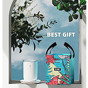 MugAnime Thermostatic Auto Stirring Coffee Mug, Warmer Control Stirring for Coffee,Tea,Cocoa,Milk.Stir 2 min Keep 131℉/55℃ 8 Hour(with Lid) White11 oz Electric Mixer Mug