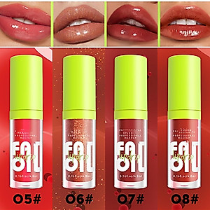 MAEPEOR Lip Gloss Set 4 Colors Ultra-Hydrating Moisturizing Glossy Lipgloss Kit Non-Sticky Long Lasting Nourishing Lip Oil with Big Brush Head （Color 0401 (Color M0402)