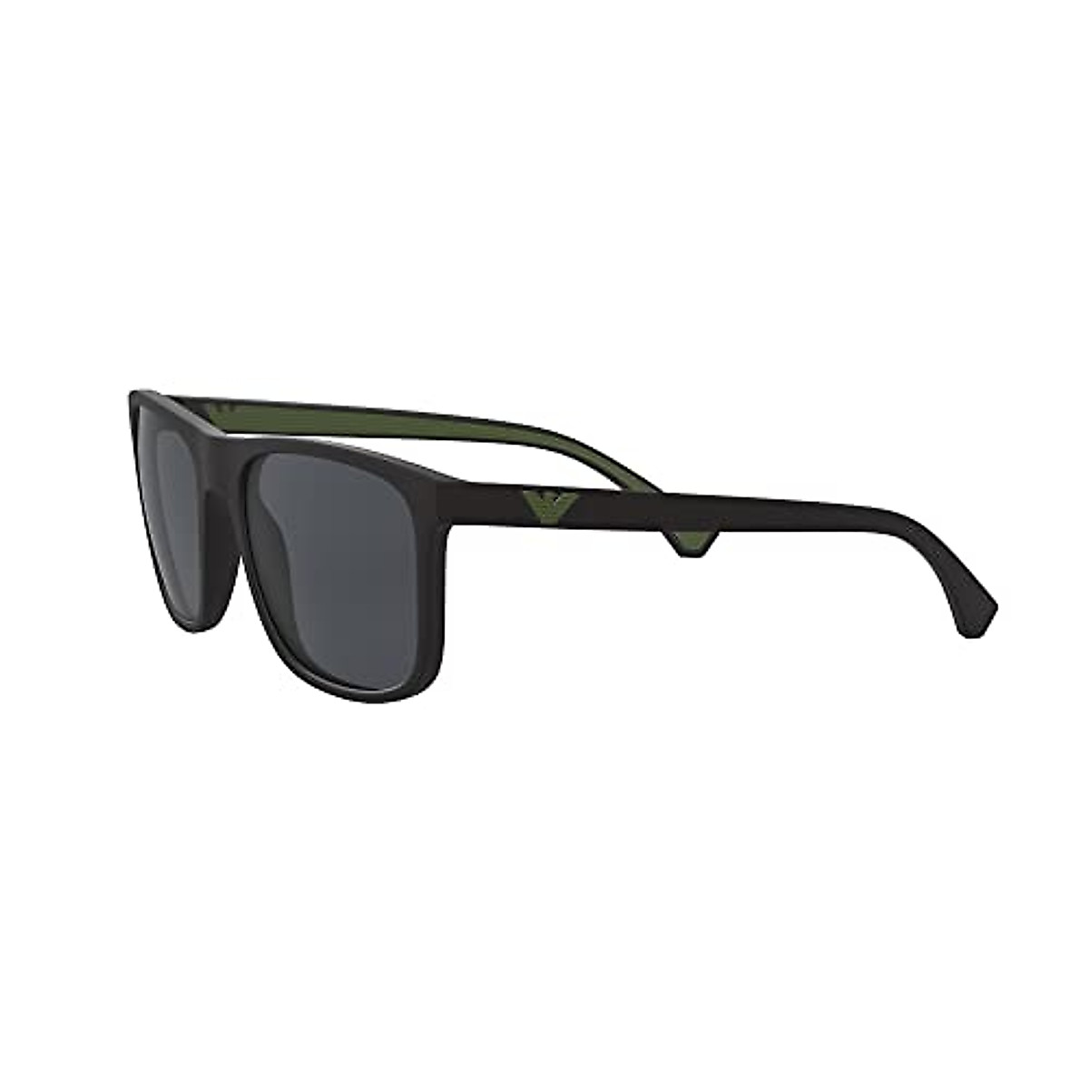 Emporio Armani Men's EA4129 Square Sunglasses, Matte Black/Grey, 56 mm