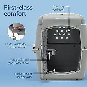 Petmate Sky Kennel - For Air and Travel, Airline Approved Dog Crate for Pets 30-50 lbs, Heavy Duty Dog Kennel, Made in the USA- 32 Inches