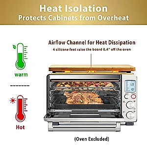 Cutting board Compatible with Breville BOV800XL/845BSS/860BSS Smart Oven Air Fryer, Accessories for Countertop Convection Oven, Heat Resistant Silicone Feet, Creates Storage Space, Protects Cabinets