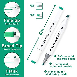 Y YOMA 100 Colors Alcohol Markers Dual Tip Markers Art Markers Set, Unique Colors (1 Marker Case) Alcohol-based Ink, Fine & Chisel, White Penholder