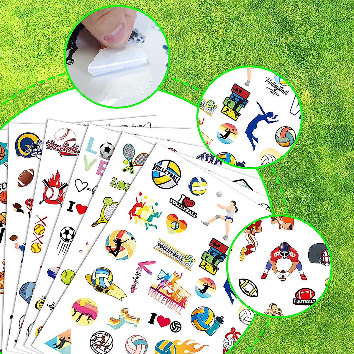 720 Counts Sports Party Favors Ball Sports Stickers Basketball Baseball Volleyball Football Soccer Tennis Stickers for Boys Girls Birthday Party Gifts decoration Water Bottles Laptop Skateboard