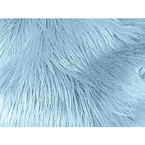 Faux Fur Luxury Shag Baby Blue 60 Inch Wide Fabric by The Yard (F.E.