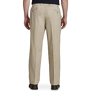 Harbor Bay by DXL Men's Big and Tall Elastic-Waist Pants Khaki x