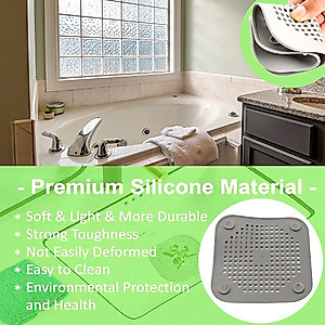 Shower Drain Hair Catcher with Suction Cups Easy to Install and Clean Suitable for Bathroom Bathtub and Kitchen 3 Pack Flat Shower Drain Hair Trap TPR Silicone No More Clogging