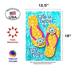 Toland Home Garden 1112096 Flip Flop Life Summer Flag 12x18 Inch Double Sided for Outdoor Beach House Yard Decoration