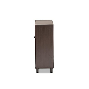Baxton Studio Dark Brown Shoe Cabinet ATSC1613-Modi Wenge-Shoe Cabinet