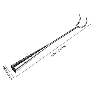 Cabilock Food Flipper Turner Hook Stainless Steel Grilling Meat Hook Small Barbecue Cooking Turners for Turning Bacon Steak Meat Vegetables Sausage Fish and More