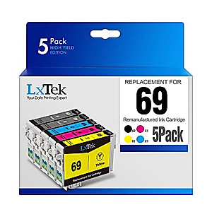 LxTek Remanufactured Ink Cartridge Replacement for Epson 69 to use with Stylus CX6000 CX8400 NX400 NX410 NX415 NX515 Workforce 600 610 615 1100 Printer (2 Black, 1 Cyan, 1 Magenta, 1 Yellow)