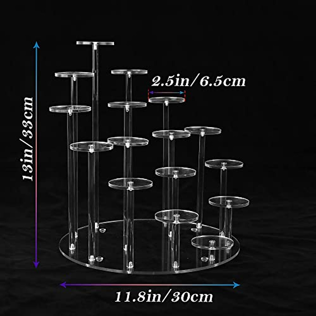 CILLNKKS Acrylic cupcake stands for 16 Cupcakes - Display Stand, Cupcake Holder Dessert Stand Pastry Serving Platter Display for Party Wedding Birthday Holidays christmas