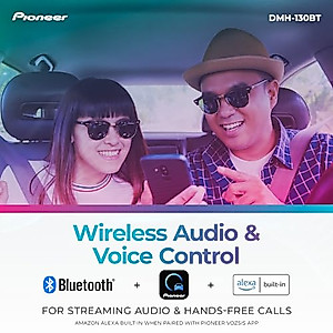PIONEER 6.8” DMH-130BT Digital Media Receiver - Touchscreen, Bluetooth, Amazon Alexa, Rear Camera Capable