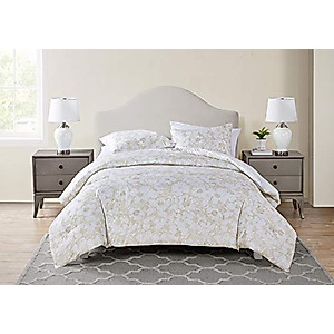 Tahari Home - Full Comforter Set, 3-Piece Bedding with Matching Shams, Stylish Room Decor (Rhianna Taupe, Full/Queen)