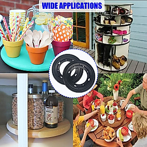 High-PQ 6 Packs 8'' Lazy Susan Hardware, 5/16''Thick Turntable Bearing Swivel Pate for Rotating Table, Book Case, Serving Tray, Corner Shelves, Kitchen, DVD Tower, Shoe Rack, Black