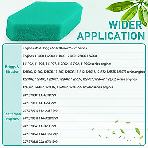 2 Pack 797301 Air Filter Replacement for B&S 675-875 111000 114000 121000 122000 124000 112000 111P02 114P02 Series Engine Lawn Mower Craftsman 247.37031 engines 4249 5433 5433K 100955ST