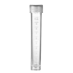 Eowpower 30 Pieces 10 ml Lab Plastic Graduated Sample Vial Storage Bottles Tube Tubes with Seal Cap Container