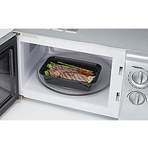 Deahun Mainstays 5 Pk 4.2 Cups Rectangular Plastic Meal Prep, Clear Lids and Black Containers