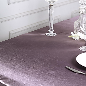 Tableclothsfactory 60" Satin Square Tablecloth Overlay for Wedding Catering Party Table Top Decorations Amethyst