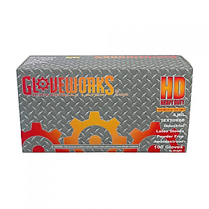 GLOVEWORKS HD Industrial Ivory Latex Gloves, Case of 1000, 8 Mil, Size Small, Powder Free, Textured, Disposable, ILHD42100