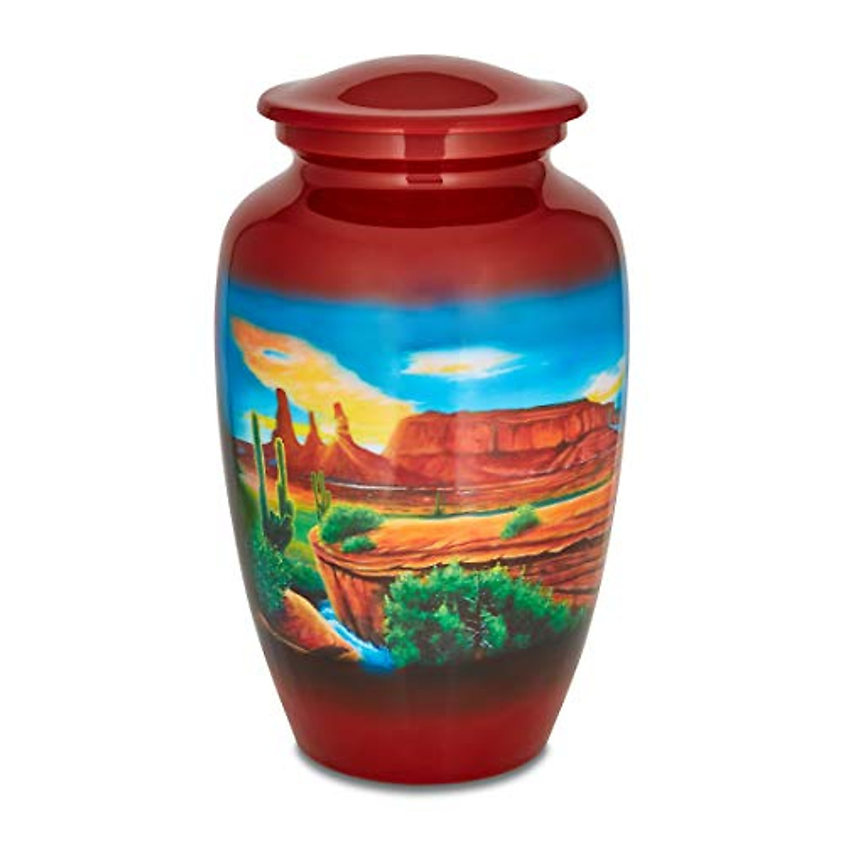UrnsDirect2U Sonoran Desert Adult Cremation Urn, Red