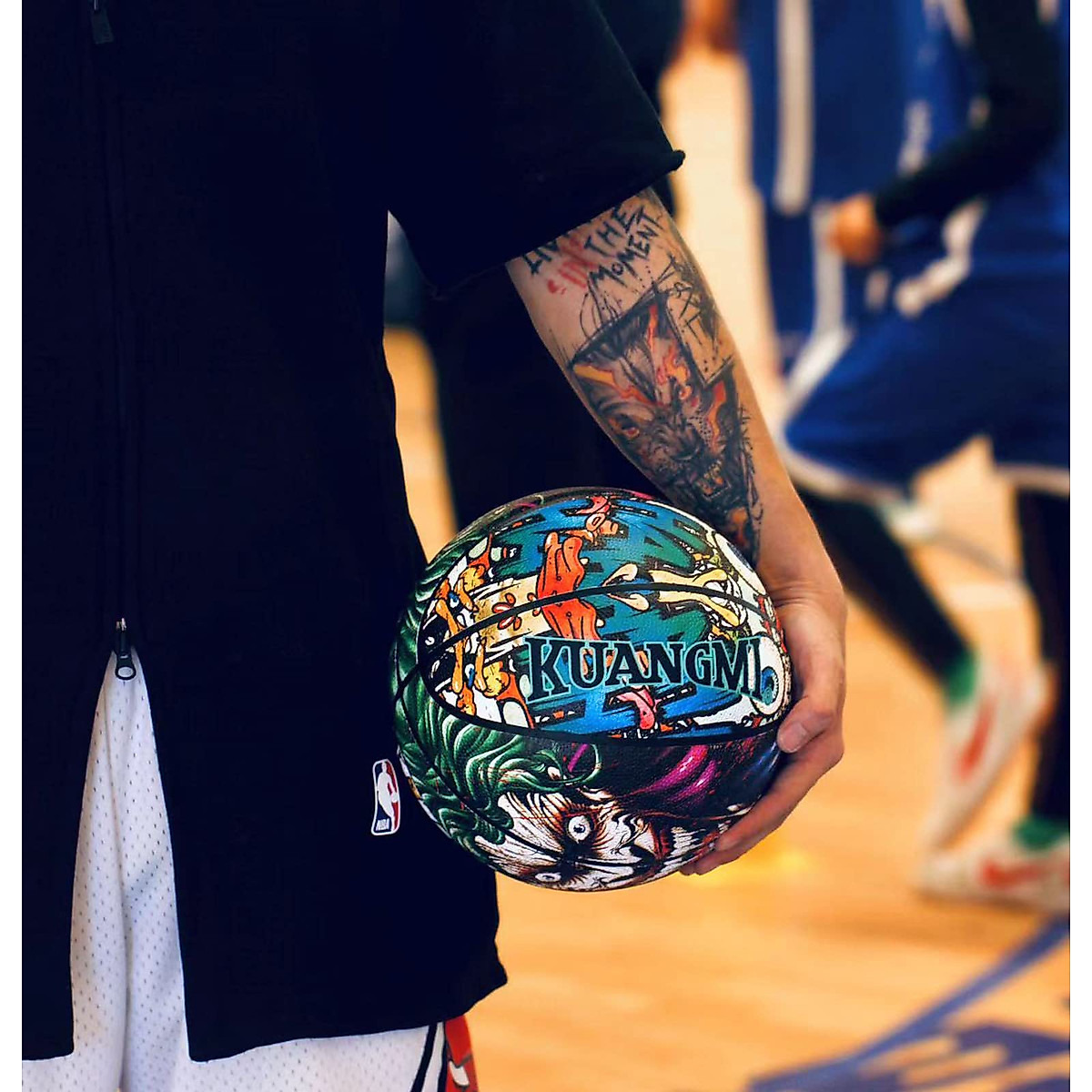 Kuangmi Joker Series Basketball, Men's Official Size 7 29.5" Streetball,Made for Indoor and Outdoor Basketball Games,Green