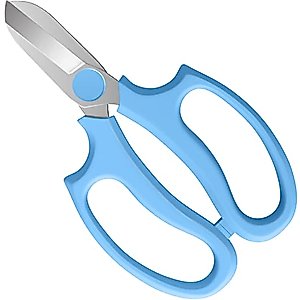 Housolution Flower Scissors, Strong Floral Shears, Premium Steel Garden Pruning Shears Floral Fruits Leaf Scissors Hand Pruner Snip Trimming Tool for Gardening Flower Arrangement, Light Blue