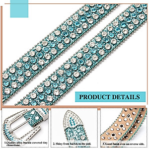UnFader Womens Men Rhinestone Western Belts Bling Cowgirl Designer Diamond Studded Belts for Jeans