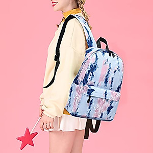 Lohol Lightweight Galaxy Backpacks for Teen Kids Girls Teens, Water Resistance Daypack for Travel, School (Tie dye Blue)