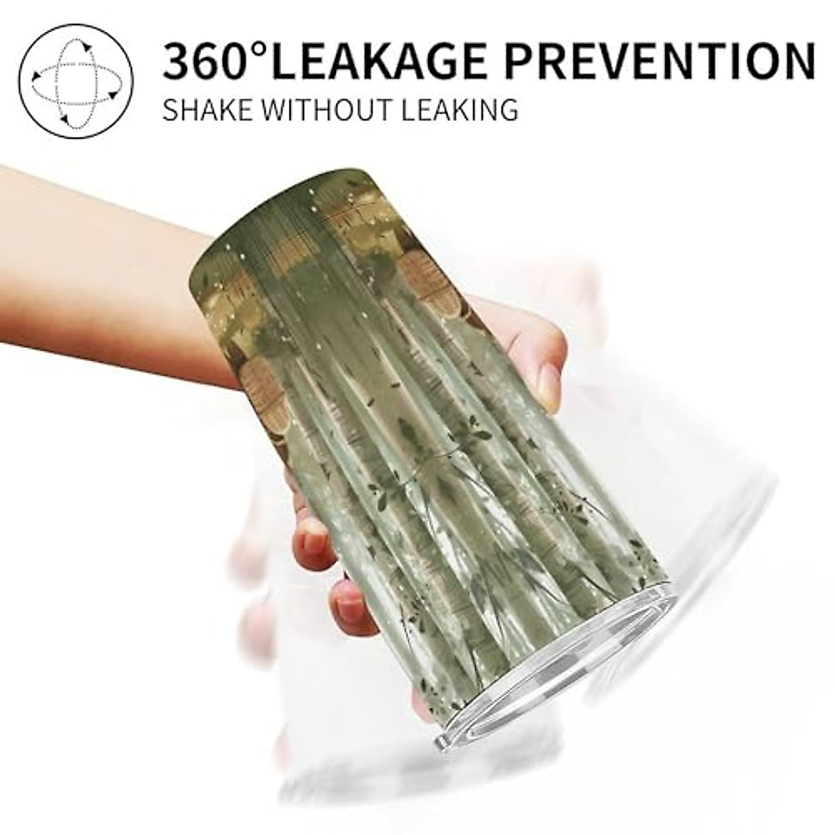 LLJEYOU Bear Hike Birch Forest Tumbler Insulated Stainless Steel Travel Tumbler Car Cup with Lid with Straw And Brush 590ml