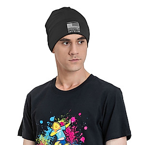 Thin Silver Line Correctional Officer Winter Warm Beanie Hats for Mans Womens Baggy Skull Caps Classic Knit Hat