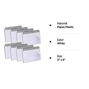 Koogel 400 Pages Index Card, 3 x 5 Inch White Learning Card Note Cards 8 Pack of White Paper Ring Index Cards Bulk Index Cards for Home School Office