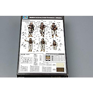 Trumpeter Modern US Army Crewmen and Infantry Figure Set, Scale 1/35, 6-Pack