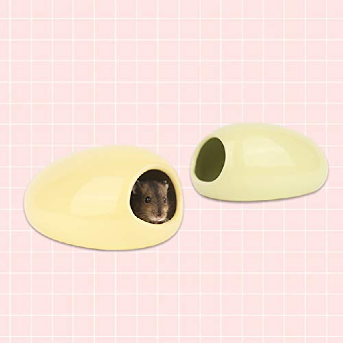 POPETPOP Guinea Pig Hamster Hideout Ceramic Cartoon Hamster House Chinchilla Mini Hut Small Pet Animals Hideout Cage House Summer Cool Hideout Guinea Pig Bedding
