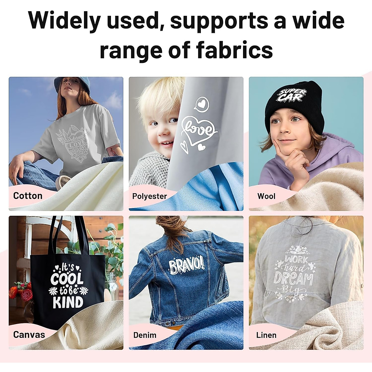 Hisiu White HTV Heat Transfer Vinyl,12" x8ft White Iron on Vinyl for T Shirts, White HTV Vinyl Roll Compatible with Cricut and All Cutting Machine, Stretch Vinyl Easy to Cut and Transfer DIY Design