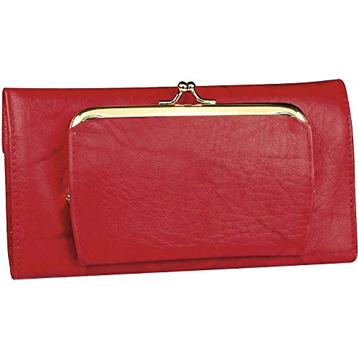 Buxton RFID Organizer Clutch Wallet One Size Red