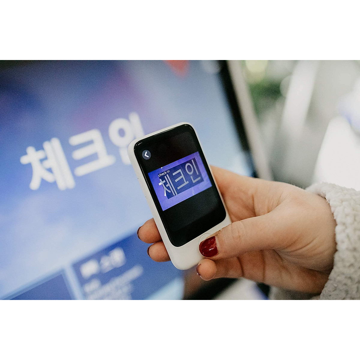 Pocketalk Model S Real Time Two-Way 82 Language Voice Translator with 2 Year Built-in Data and Text-to-Translate Camera & HIPAA Compliant/White