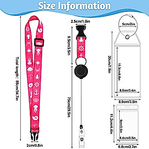 6 Sets Cruise Lanyards, Retractable Carnival Cruise Lanyard with 8 Waterproof Luggage Tag Holders Set, Adjustable Cruise Lanyard with Detachable Badge Holder for Cards Accessories (Vibrant Sailing)