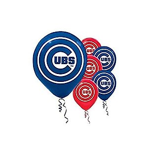 Chicago Cubs MLB Latex Balloons - 12" (Pack Of 6) - Perfect For Game Day Celebrations And Parties