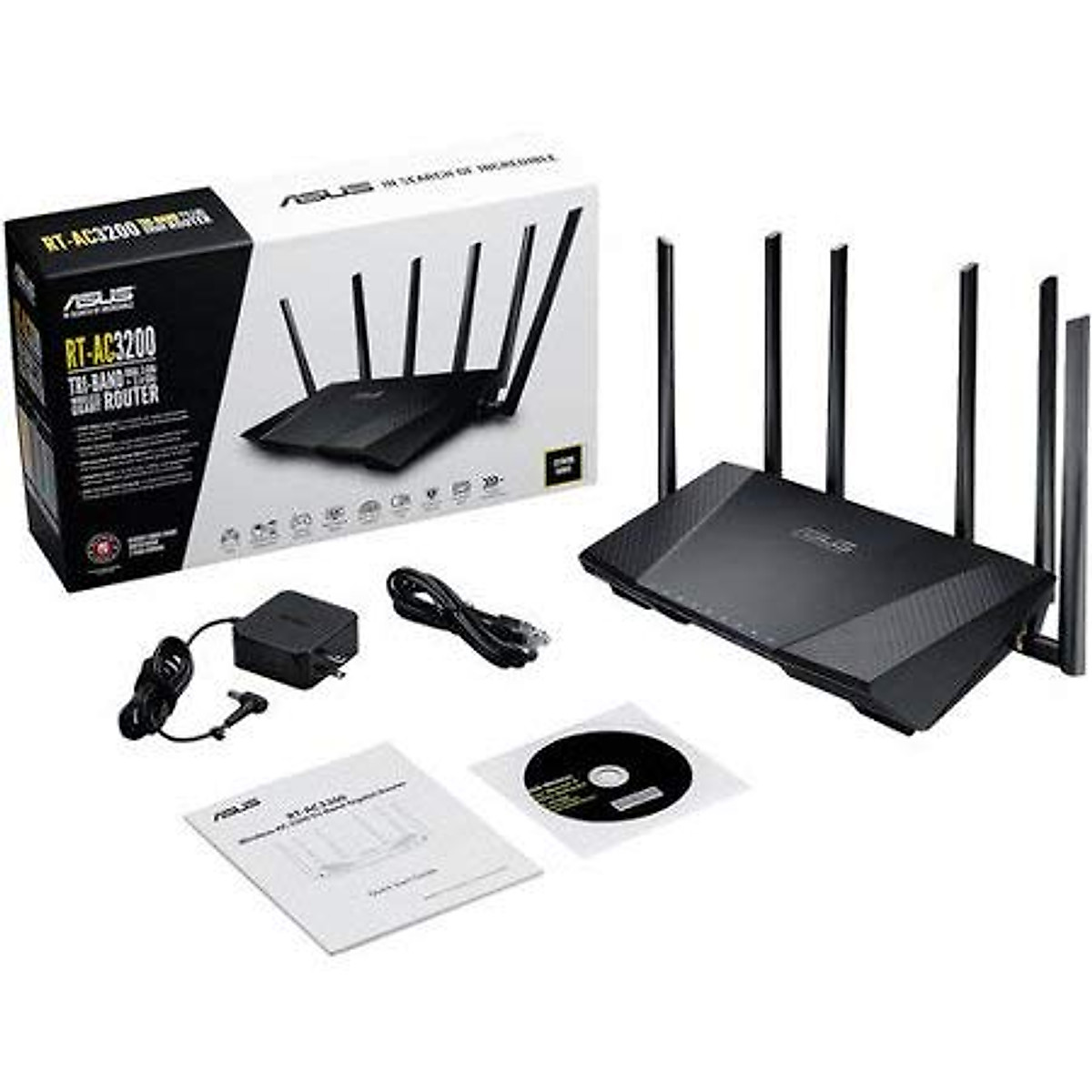 "ASUS AC3200 Tri-Band Gigabit WiFi Router, AiProtection Lifetime Security by Trend Micro, Adaptive QoS, Parental Control (RT-AC3200)"