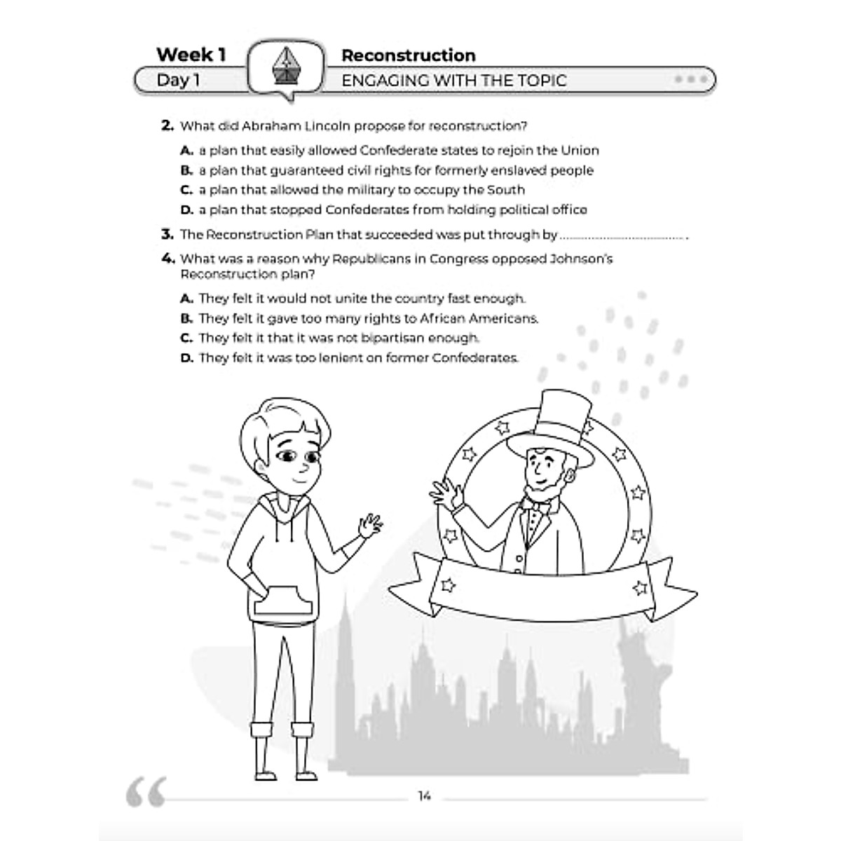 8th Grade Social Studies: Daily Practice Workbook | 20 Weeks of Fun Activities | History | Civic and Government | Geography | Economics | + Video Explanations for Each Question