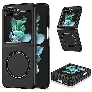 HikerClub Magnetic Case for Samsung Galaxy Z Flip5 6.7" (2023), Compatible with Mag Safe, Supports Wireless Charging, Anti-Scratch Shockproof Case, Slim Lightweight Case for Samsung Z flip 5, Black