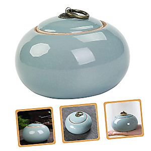 EXQUIMEUBLE Ceramic Tea Vintage Tea Kettle Metal Container Ceramic Canisters with Lids Tea Bag Holder Tea Storage Holder Porcelain Loose Tea Jar Tea Holder with Lid Candy Jar Pu'er China