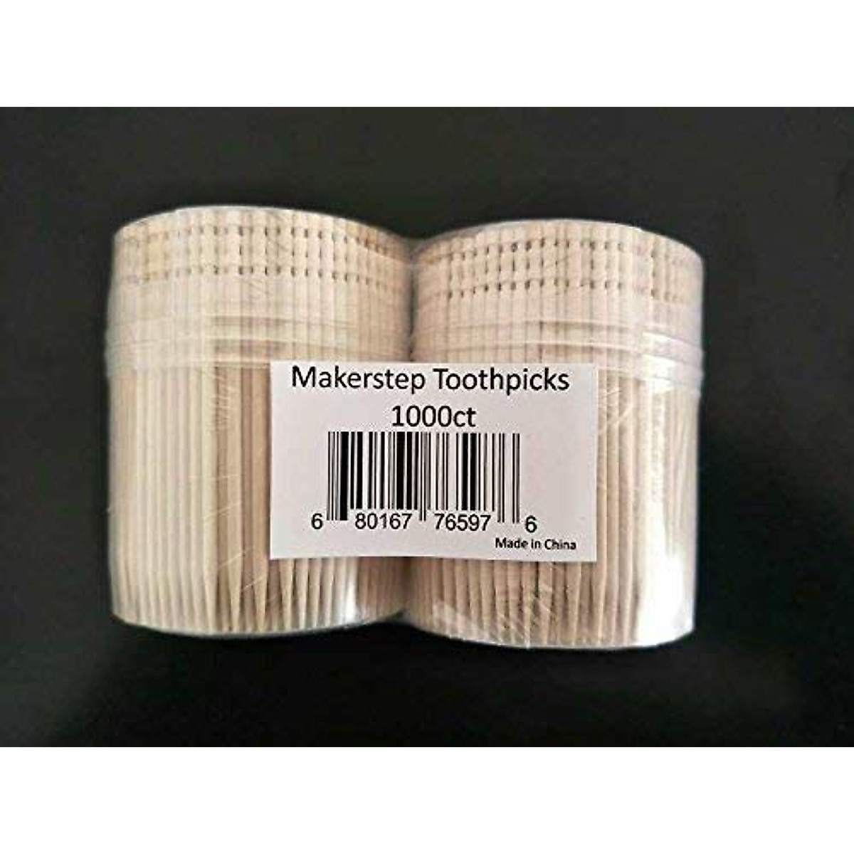 Makerstep 1000 Wooden Toothpicks Ornate Handle in Toothpicks Holder Container 2 Packs of 500, Good for Party, Cleaning Teeth, Appetizer.